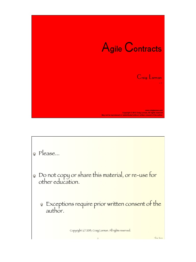 Agile Contracts - Craig Larman - Key | PDF | Agile Software Development | Scrum (Software ...
