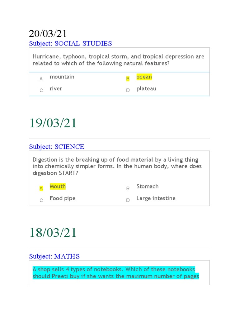 Asset Questions Grade 5 | PDF | Digestion | Litre