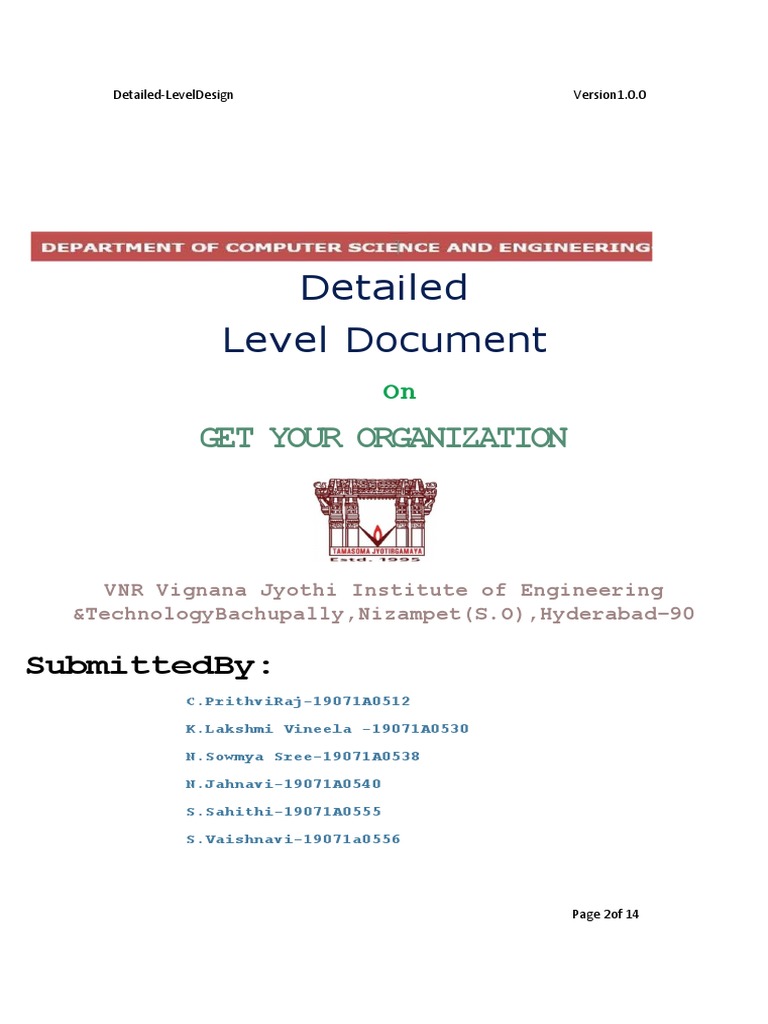 Detailed Level Design Document | PDF | Use Case | Design