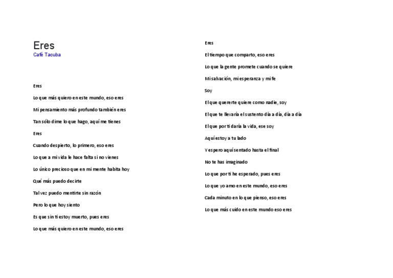 Eres LETRA | PDF