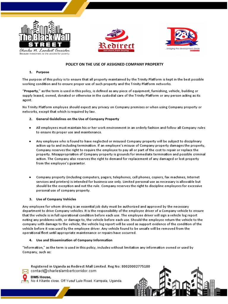 Company Property Use Policy | PDF | Employment | Property