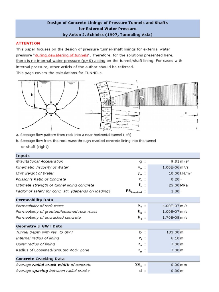 Design of Tunnels For External Water Pressure | PDF | Soil Mechanics ...