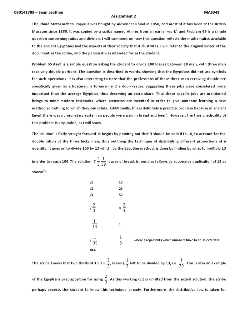 The Rhind Mathematical Papyrus Was Bought by Alexander Rhind in 1858 ...