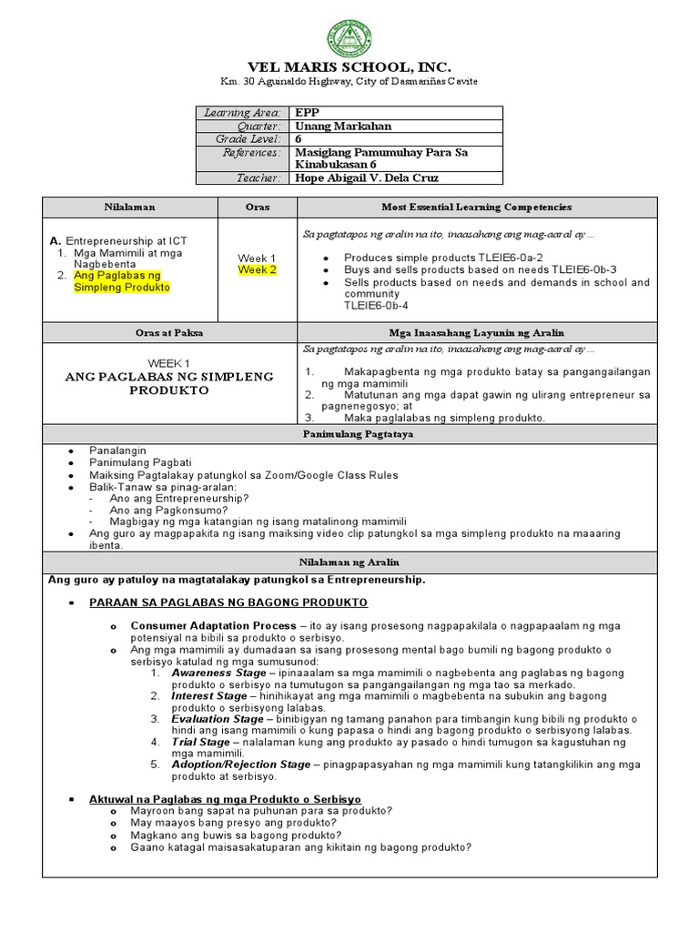 LPWeek2 - EPP6 | PDF