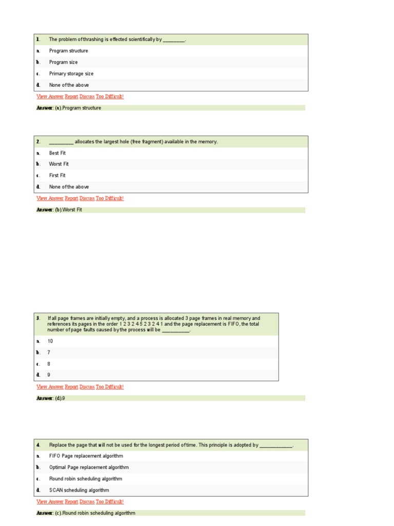 Page Replacement Algorithms | PDF | Scheduling (Computing) | Computer Memory
