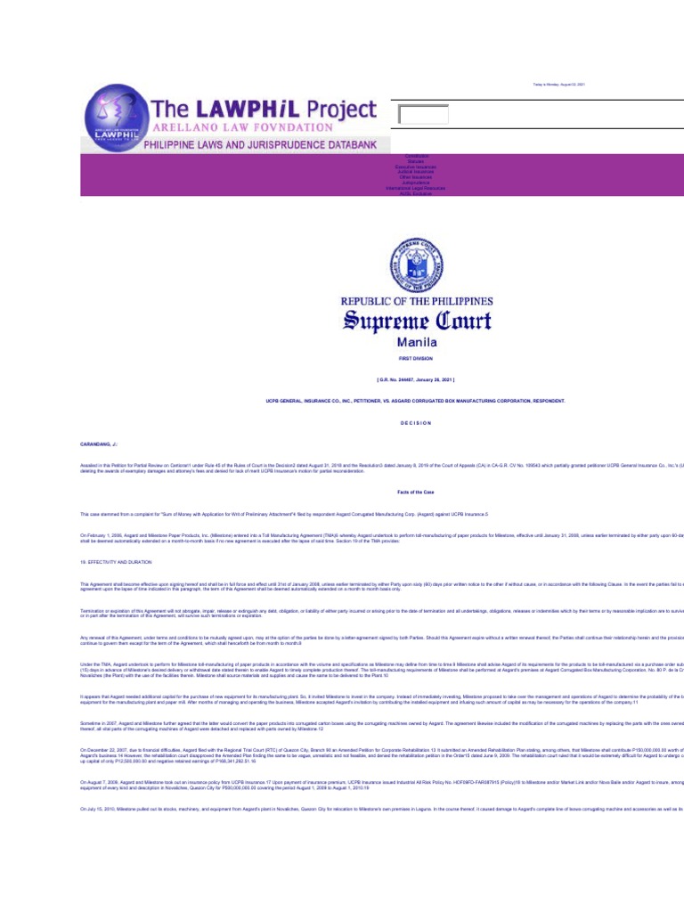 Ucpb General, Insurance Co Vs Asgard Corrugated Box Manufacturing ...