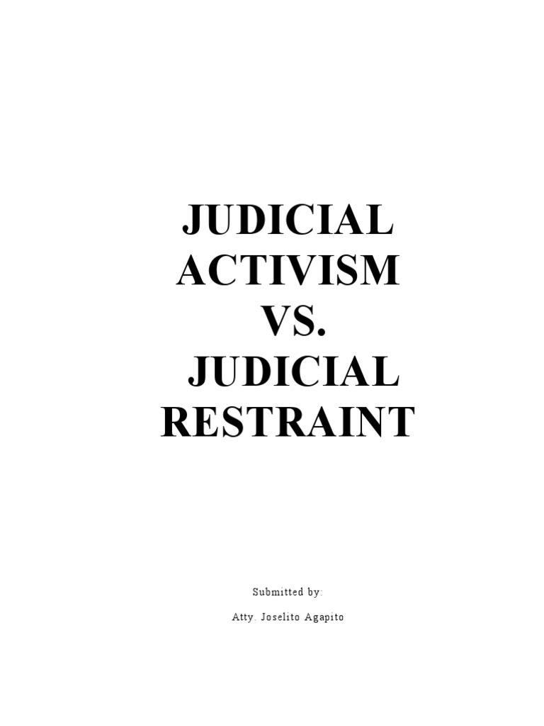 Judicial Activism vs. Restraint Analysis | PDF | Judiciaries ...