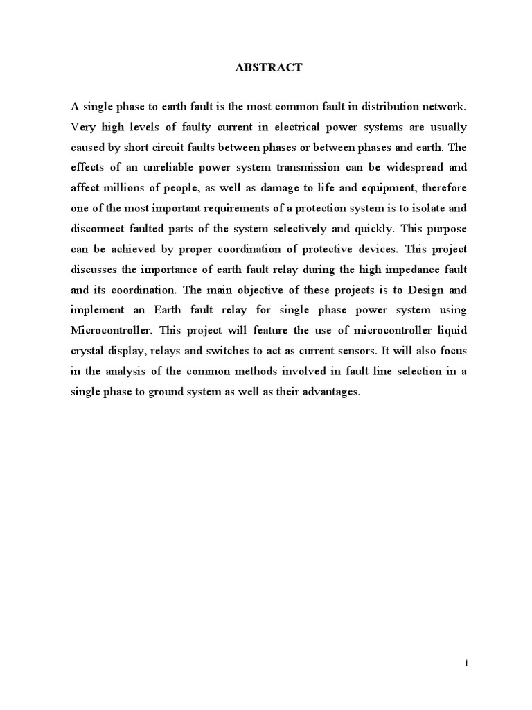 Single Phase Fault Detector | PDF | Relay | Electrical Resistance And ...