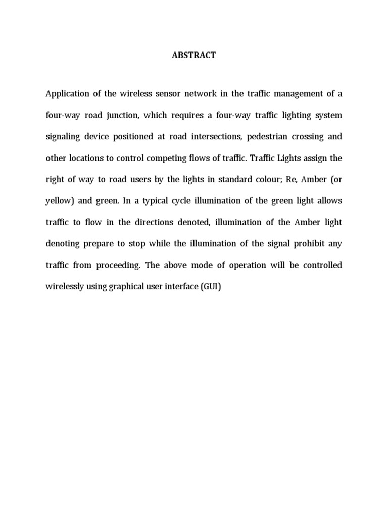Traffic Light System Pdf Traffic Light Traffic