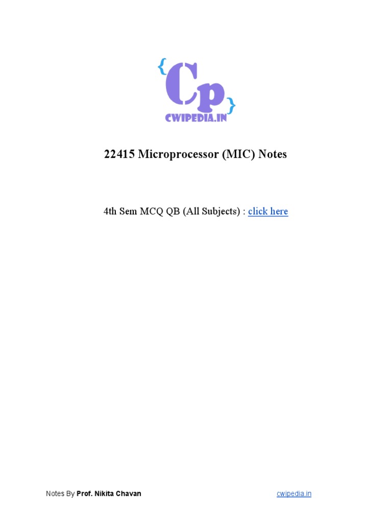 Microprocessor Notes Pdf Central Processing Unit Pointer Computer Programming 