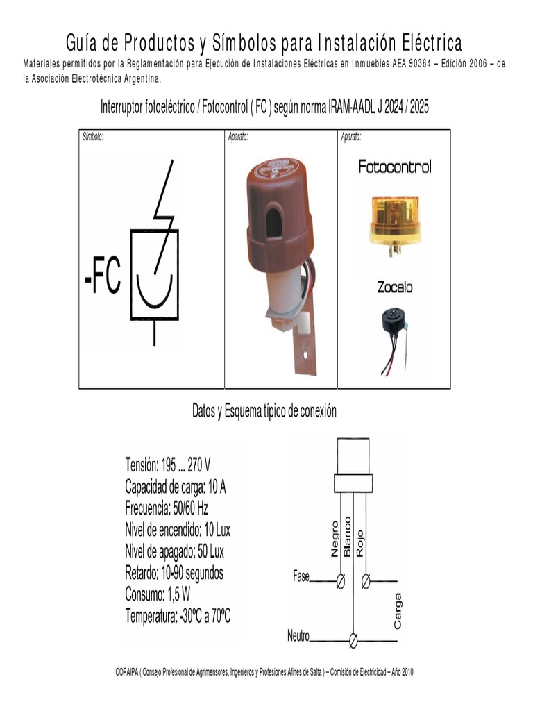 Simbología de Fotocélulas Eléctricas | PDF