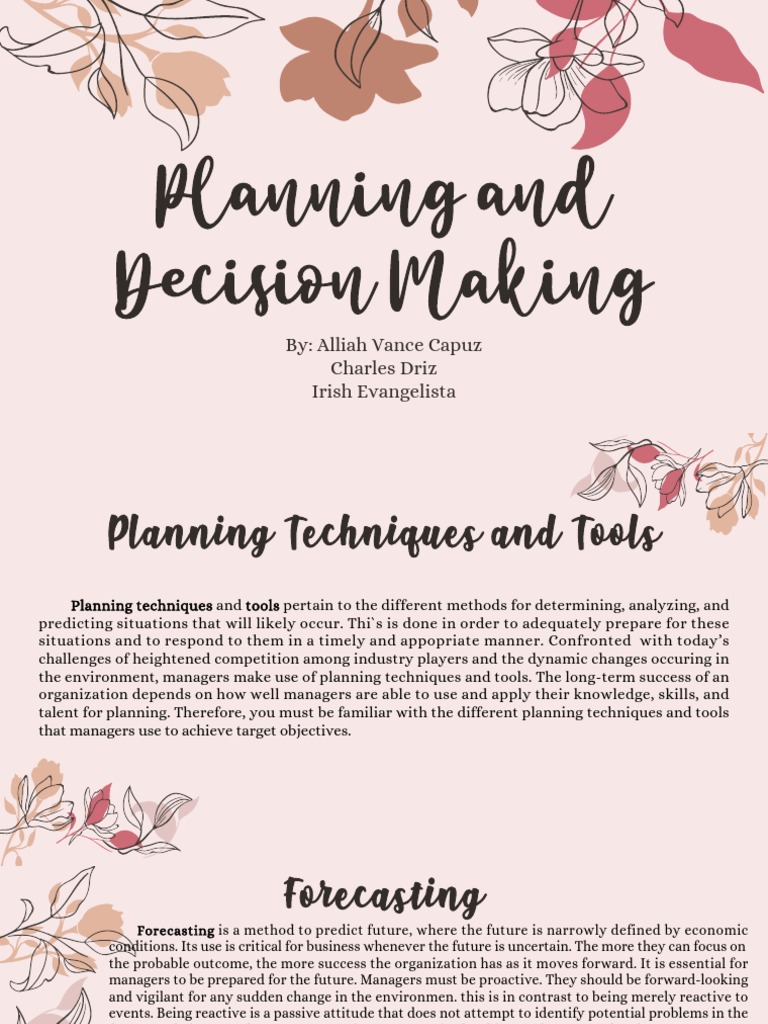 Module 7 Planning and Decision Making | PDF | Forecasting | Risk