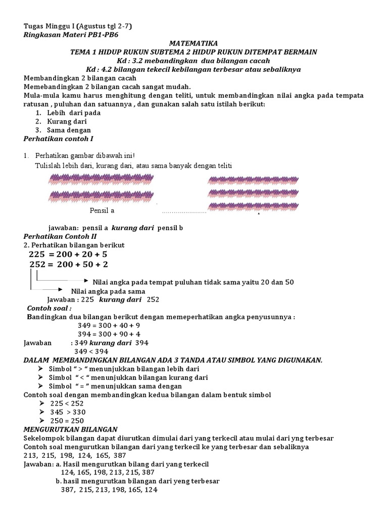 TM 1 Kls 2 Ringkasan Materi MTK Sub 2 | PDF