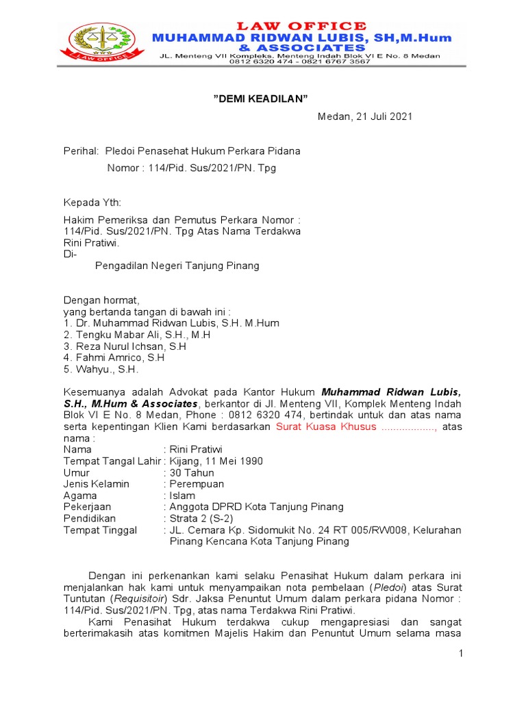 Pledoi 1 | PDF | Politik | Ilmu Sosial