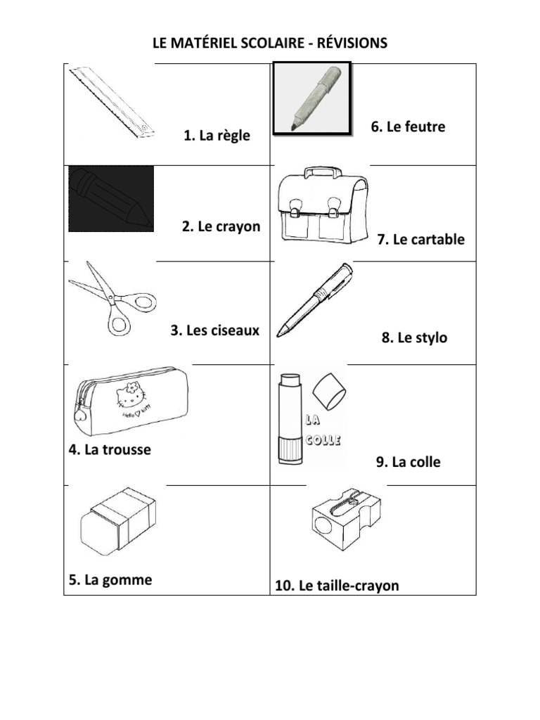 Le Materiel Scolaire Activites Ludiques Comprehension Orale Dictionnair ...
