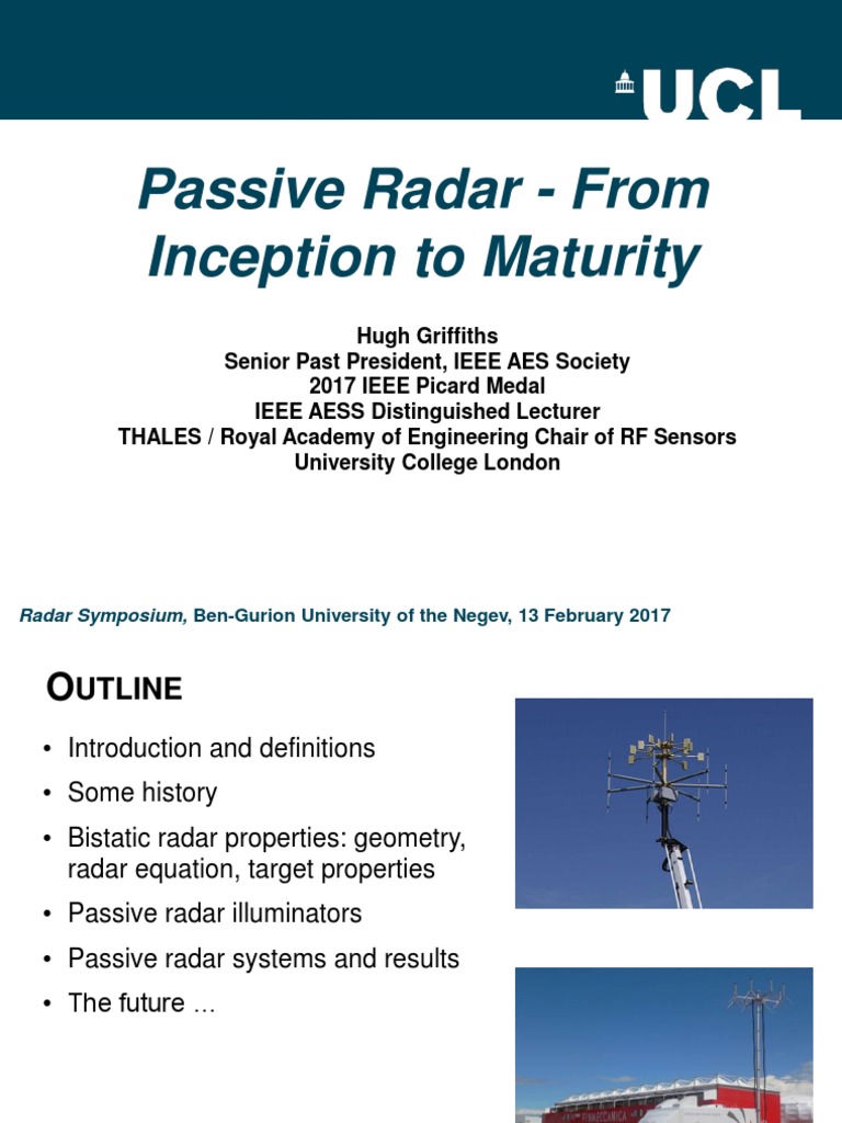 Prof. Hugh Griffiths - Passive Radar - From Inception To Maturity | PDF | Radar | Modulation