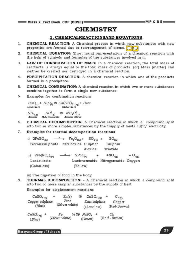 Chemistry Class 10 CDF | PDF | Redox | Periodic Table