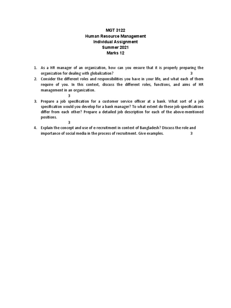 MGT 3122 Individual Assignment | PDF