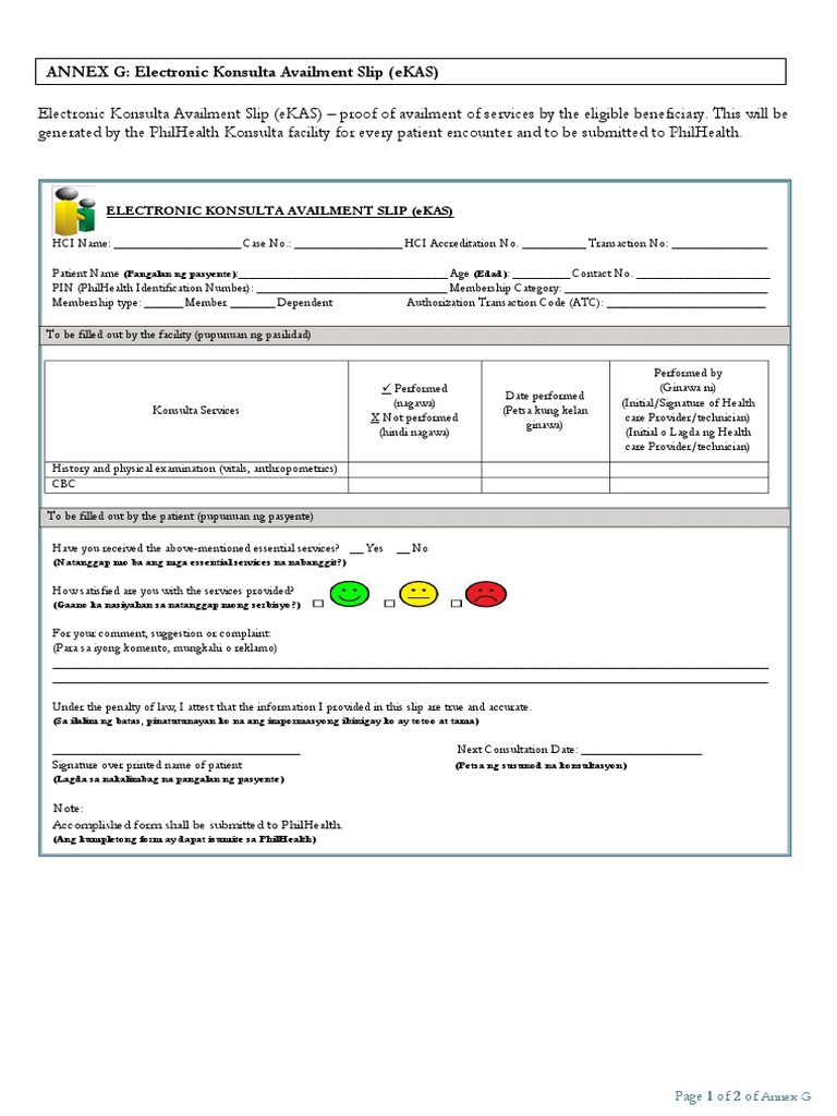 Electronic Konsulta Availment Slip (Ekas) | PDF | Medical Prescription ...
