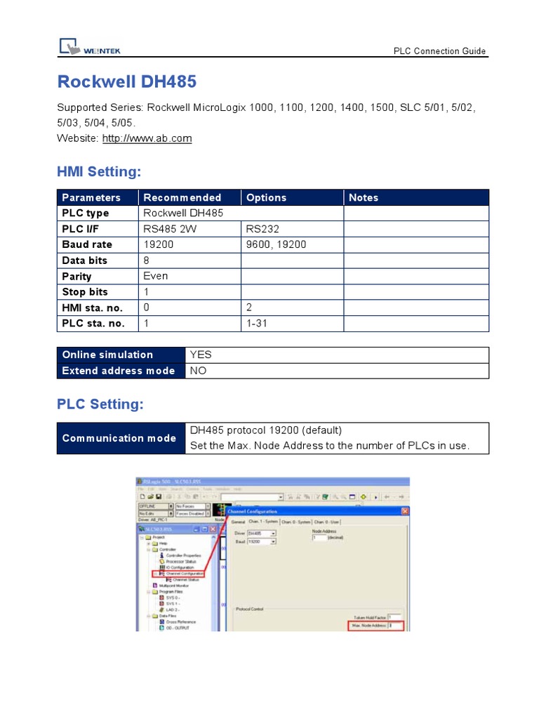 Rockwell DH485 | PDF | Programmable Logic Controller | Physical Layer Protocols
