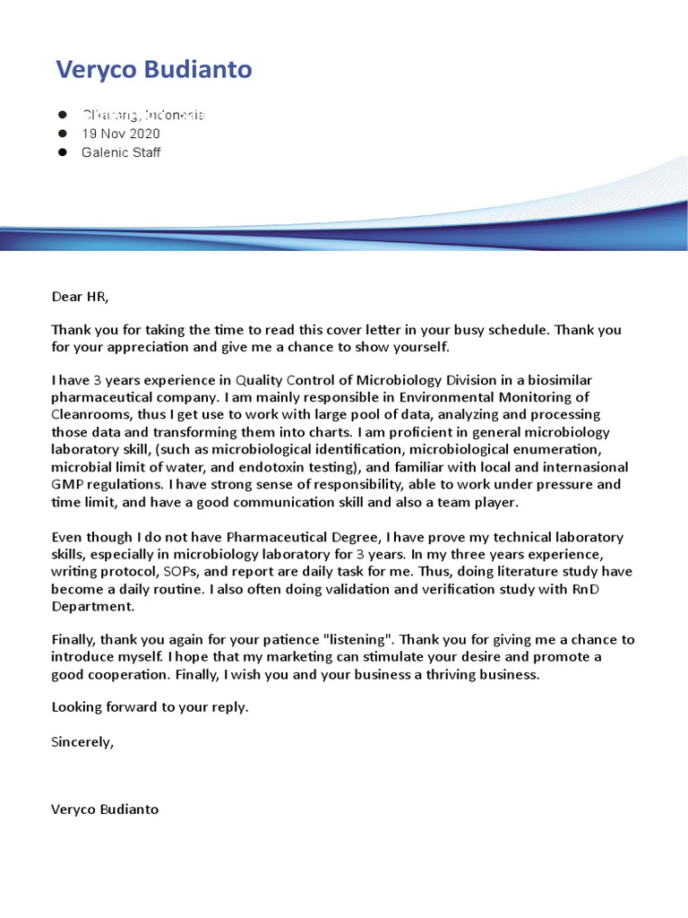 Cover Letter Merck | PDF