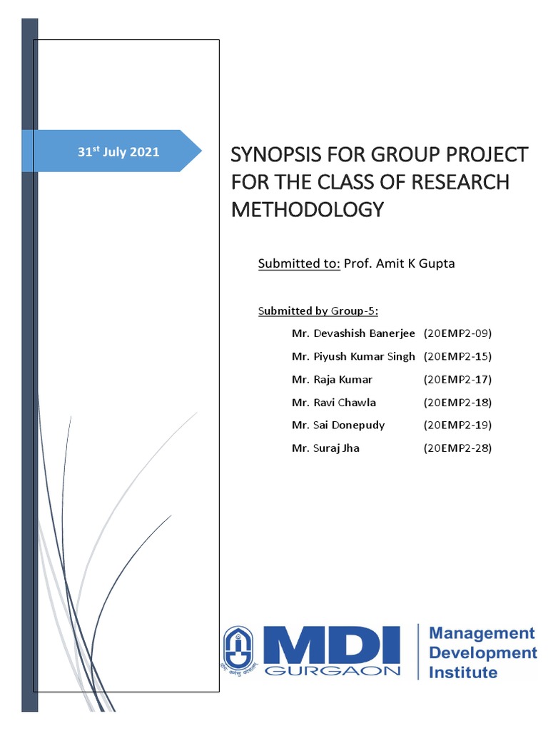 Synopsis For Research Methodology | PDF