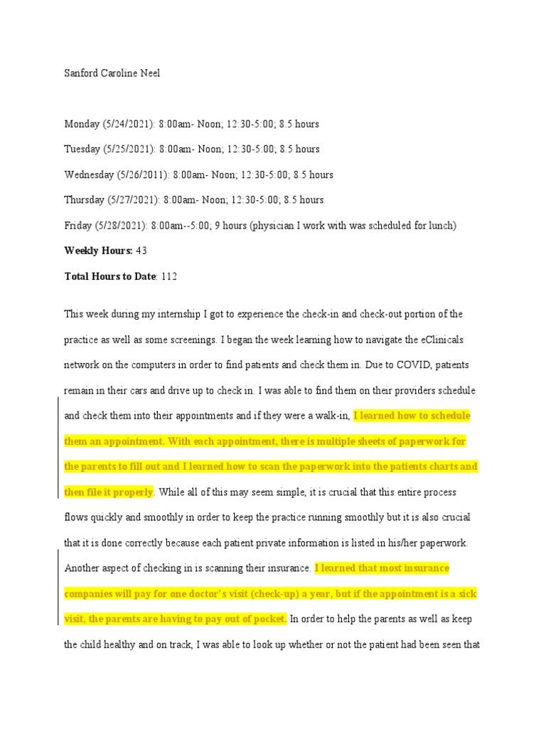 Sanford Caroline Neel Journal Entry 3 | PDF