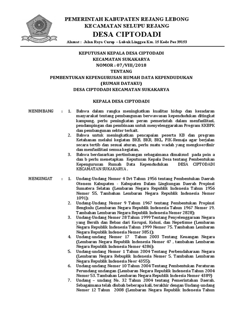 00 SK Rumah Data Ku | PDF