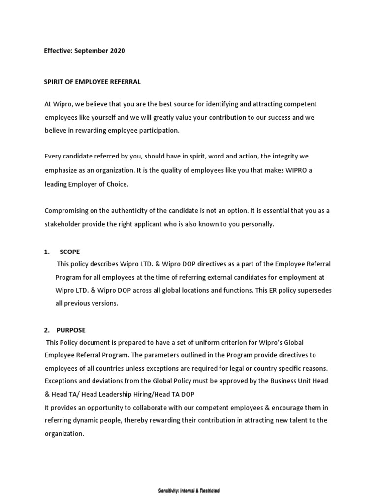 Employee Referral-POLICY 2.0 | PDF | Recruitment | Payroll