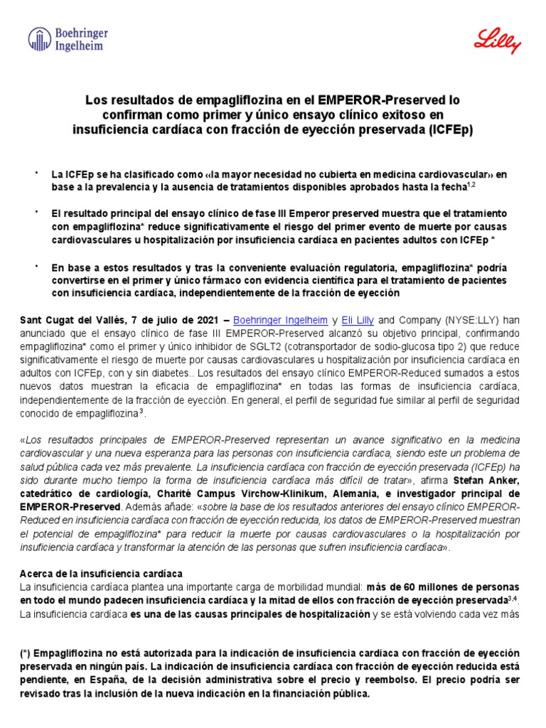 NDP EMPEROR Preserved Final 070721 | PDF | Insuficiencia cardíaca | Corazón