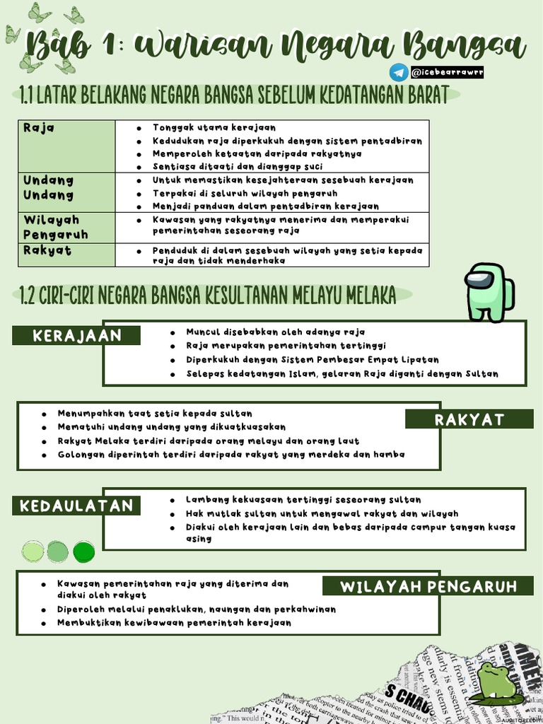 Nota Sejarah Form 4 KSSM Bab 1 | PDF