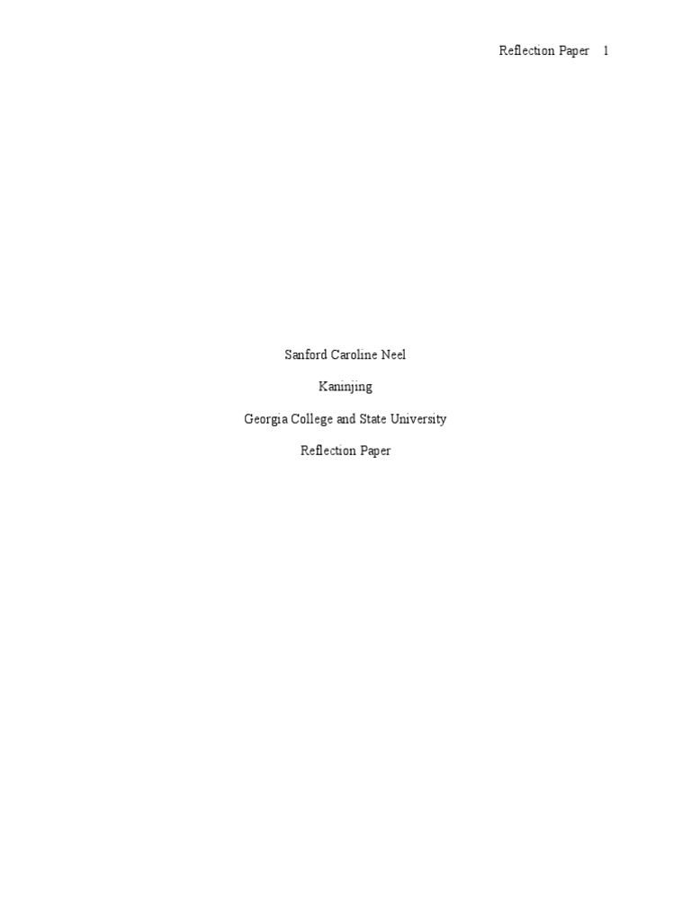 Sanford Caroline Neel Reflection Paper | PDF | Internship | Job Hunting