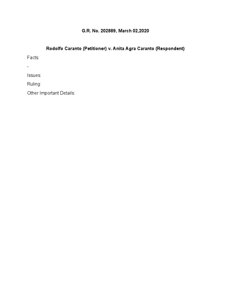 Caranto v. Caranto (Case Digest) | PDF
