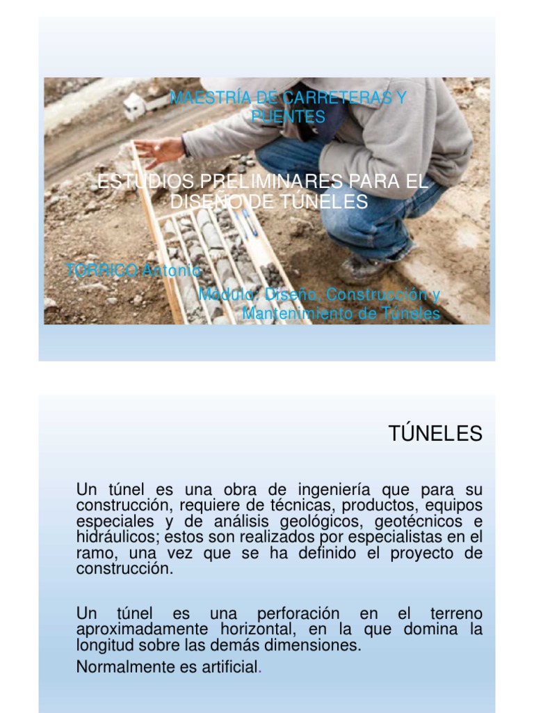 Estudios Geologicos - Geotecnicos | PDF | Túnel | Roca (geología)