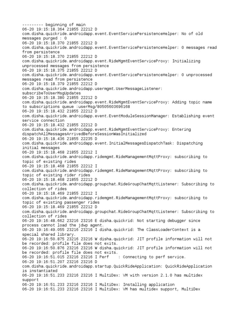 QuickRide Logcat | Download Free PDF | Software | Software Engineering