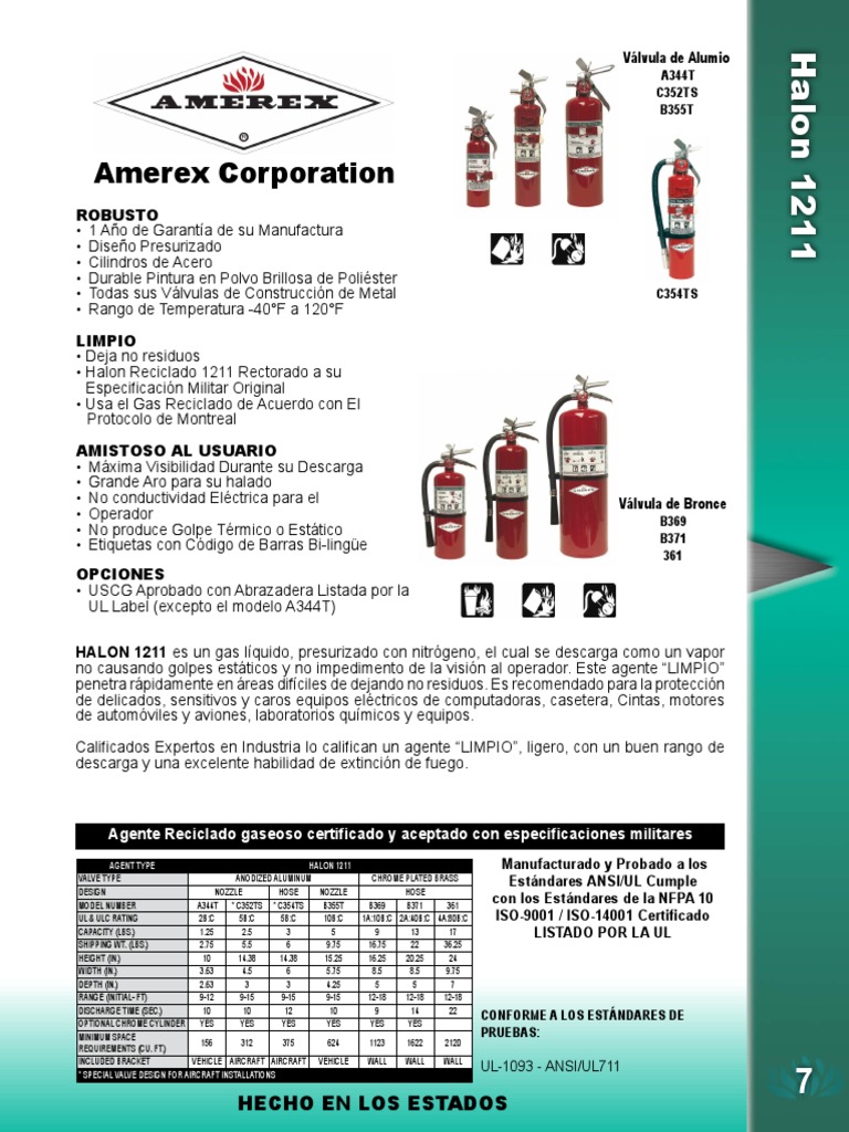 Product Catalog HALON 1211 | PDF | Elementos químicos | Atmósfera