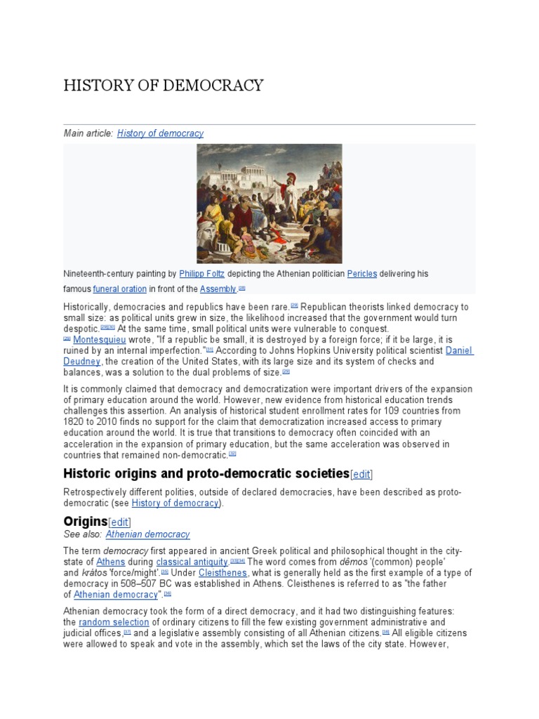 History of Democracy: Historic Origins and Proto-Democratic Societies ...