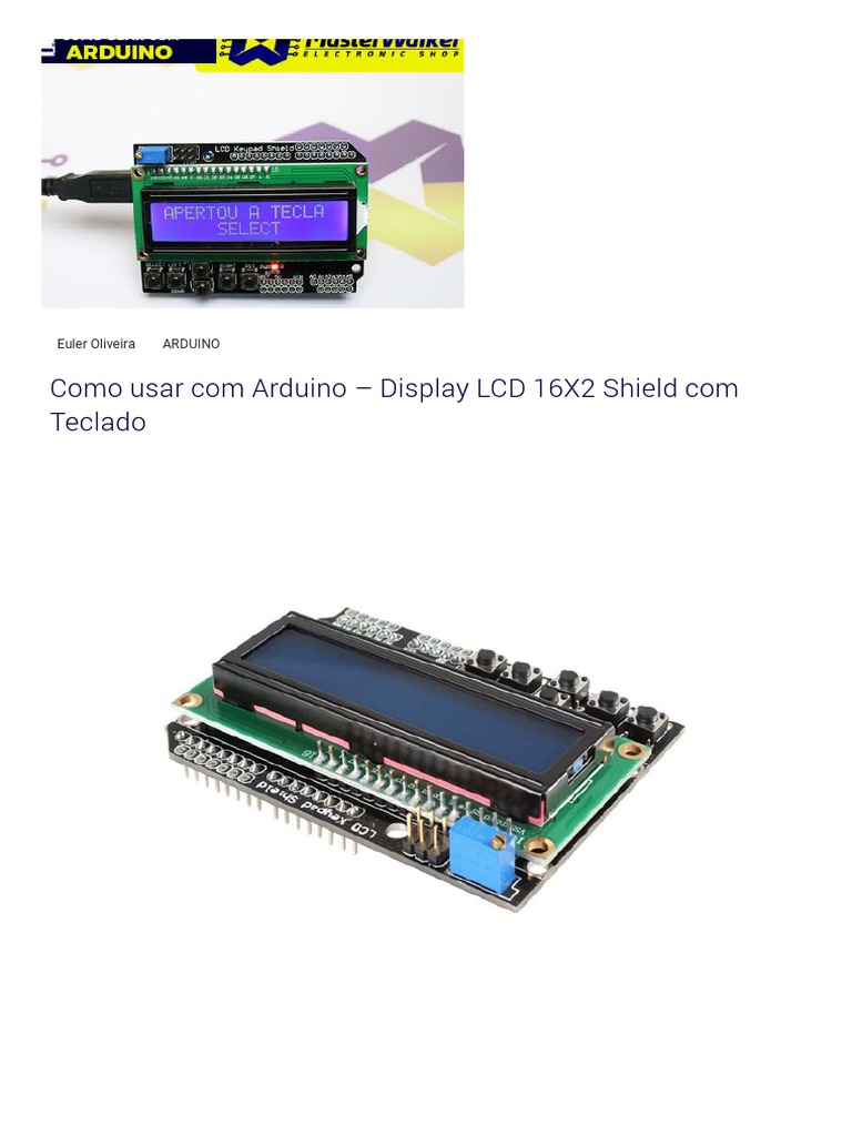 Como Usar Com Arduino Display Lcd 16x2 Shield Com Teclado Blog 6561