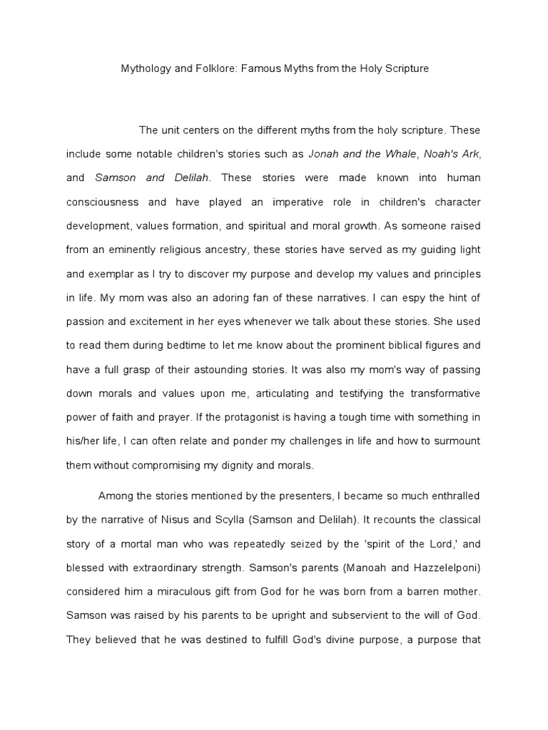 Myths From The Holy Scripture | PDF | Samson | Delilah