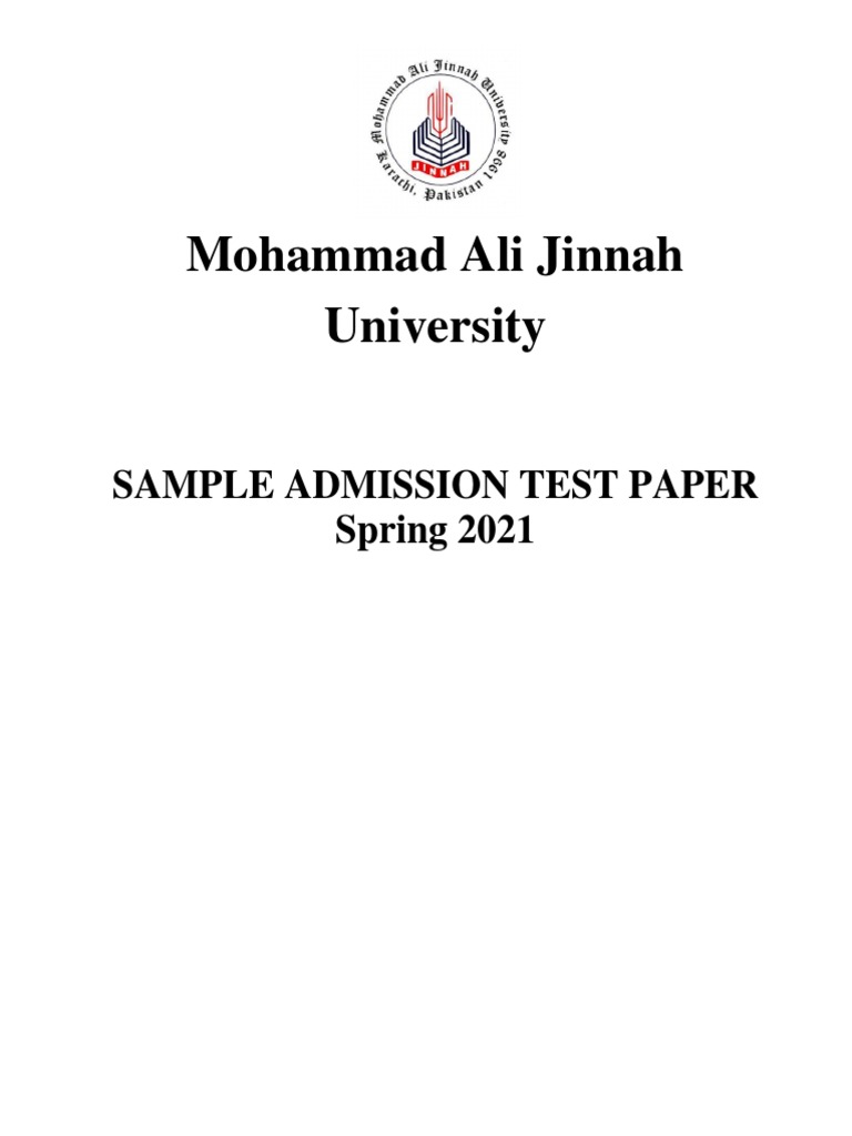 MAJU Admission Test Sample Paper 2021 | PDF | Stars | Triangle