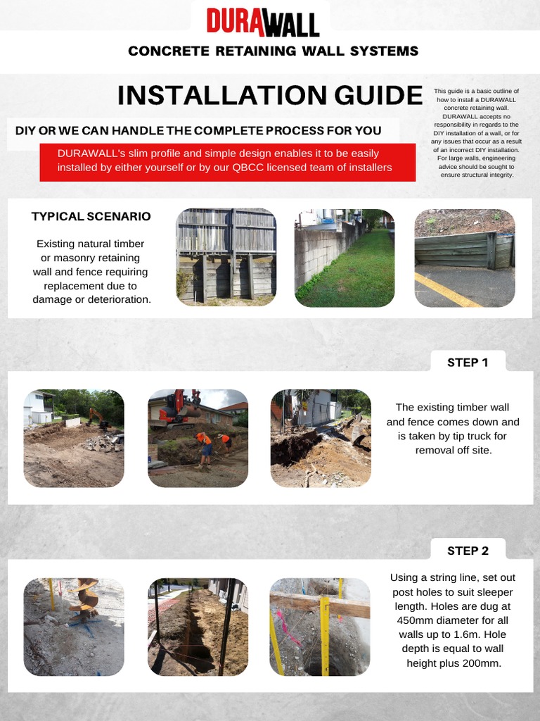 Durawall Installation Guide NEW 1 Small | PDF | Wall | Concrete