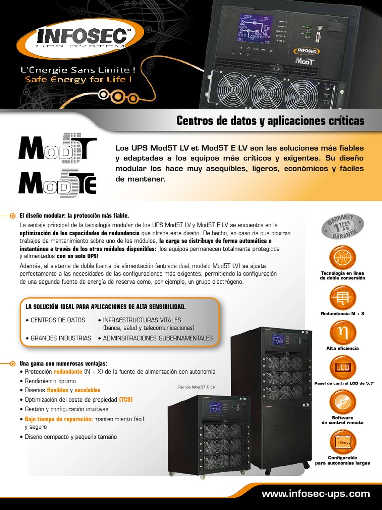Datasheet Equipo Modular Mod5T 20 140kva | PDF | Ingenieria Eléctrica | Ingeniería Informática