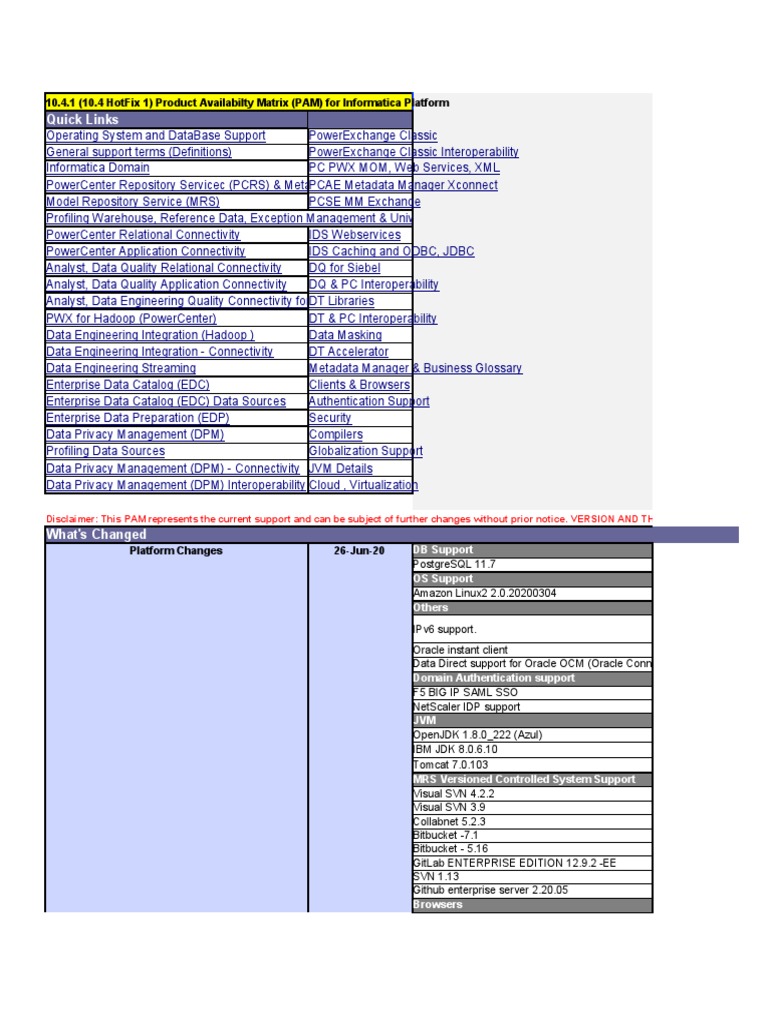 PAM For Informatica Platform v10.4.1 | PDF | 64 Bit Computing | Sql