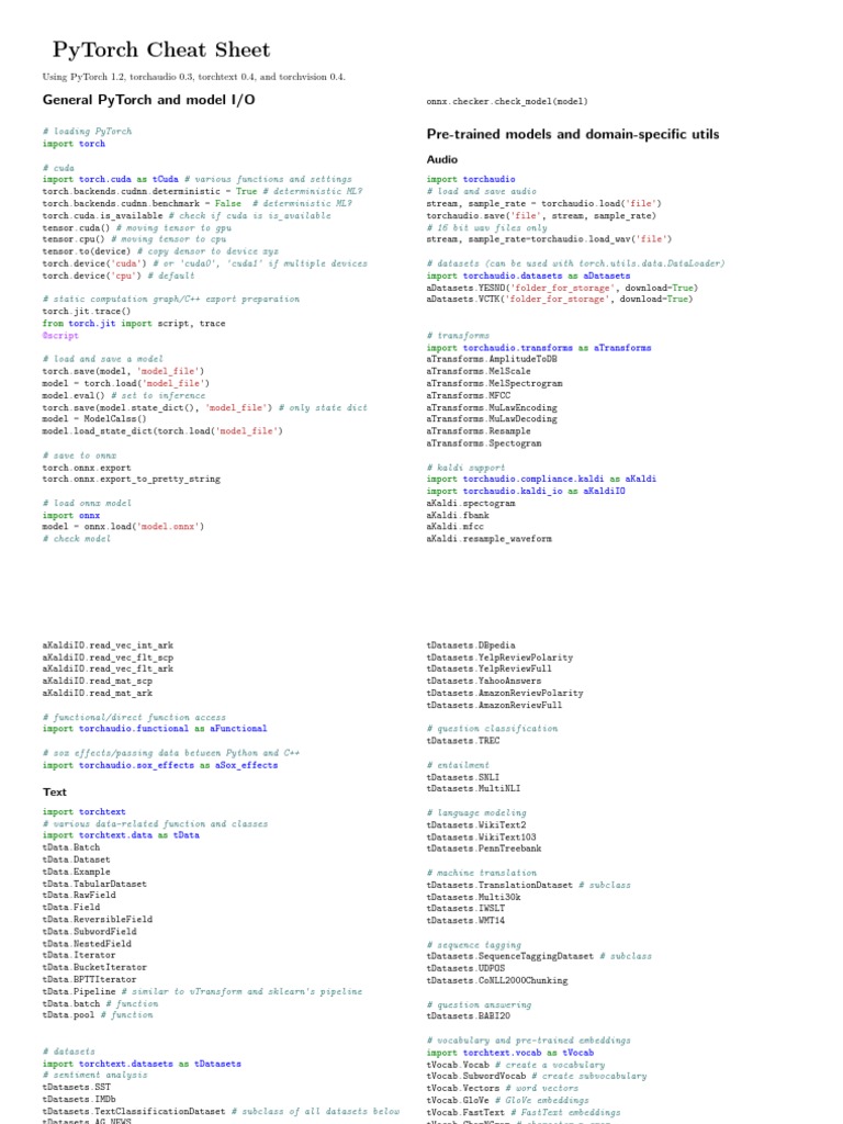 Tutorial Pytorch Best Commands | PDF | Computer Programming | Computing