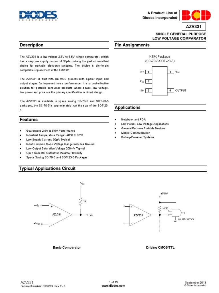 A Product Line of Diodes Incorporated: KS/K Package (SC-70-5/SOT-23-5 ...