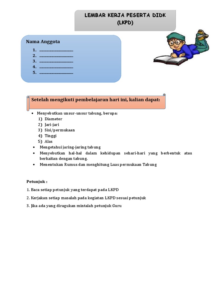 LKPD LP Tabung 1 | PDF | Sains & Matematika