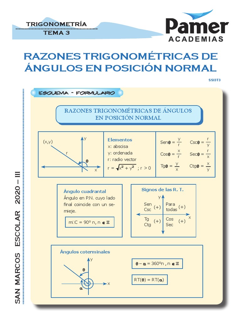 Trigonometria Sem 3 | PDF | Ángulo | Trigonometría Trigonometria Sem 3 | PDF | Ángulo | Trigonometría