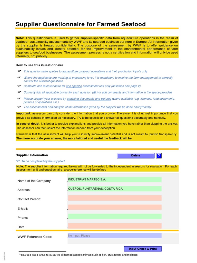WWF - Questionnaire - Aquaculture - Suppliers - Neu - August - 2019 ...
