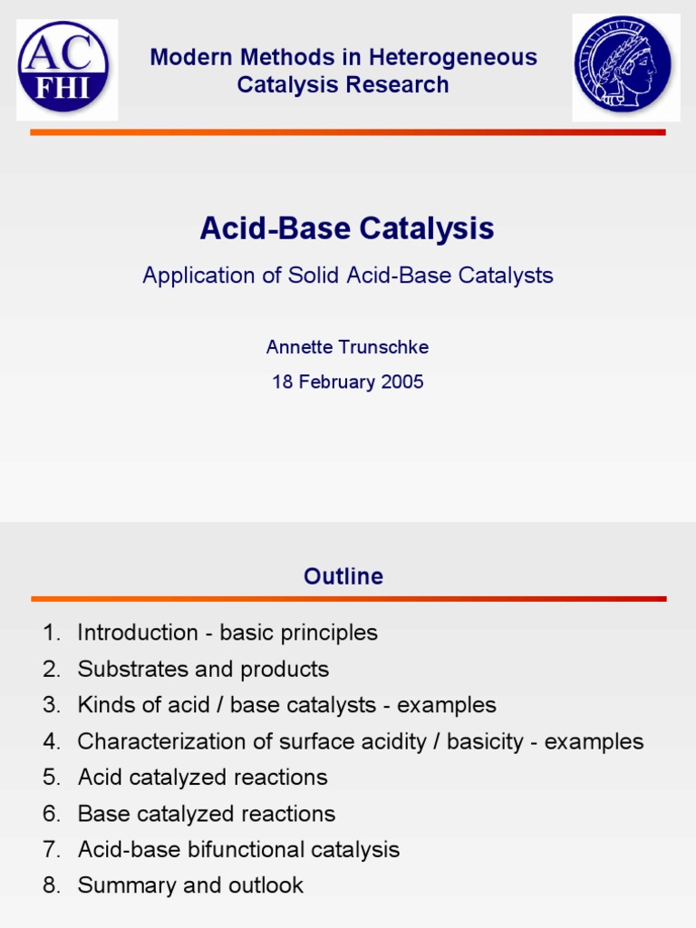 Acid Base Catalysis | PDF | Catalysis | Chemical Reactions