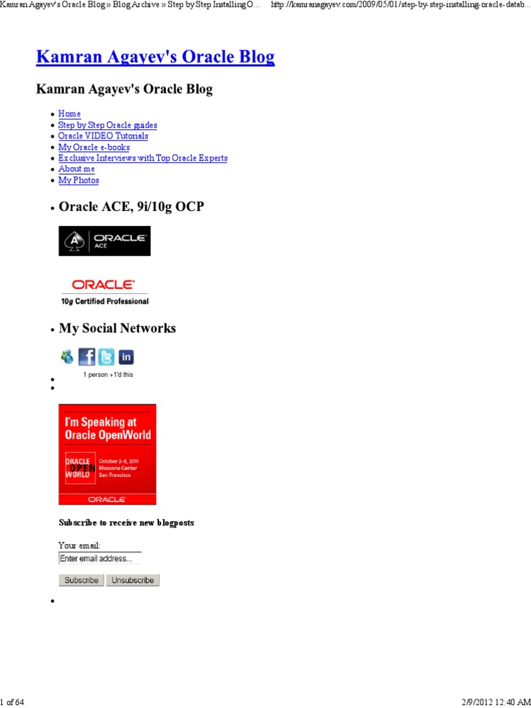 Step By Step Installing Oracle Database 10g Release 2 On Linux Centos Pdf Installation